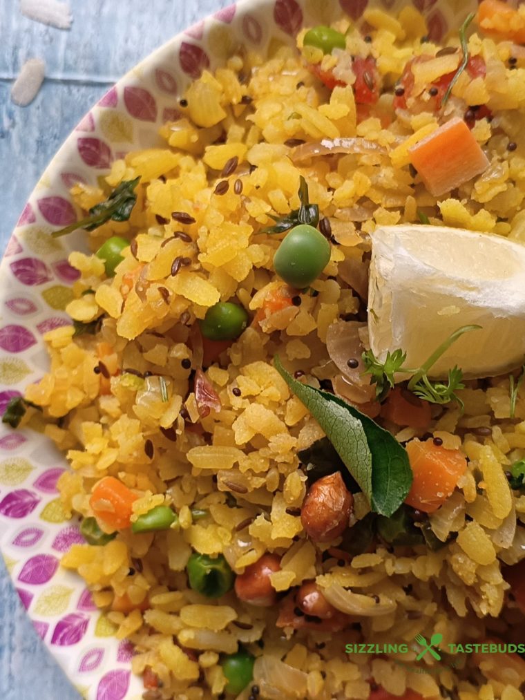 Vegetable Poha | Vegan and GF Quick breakfast