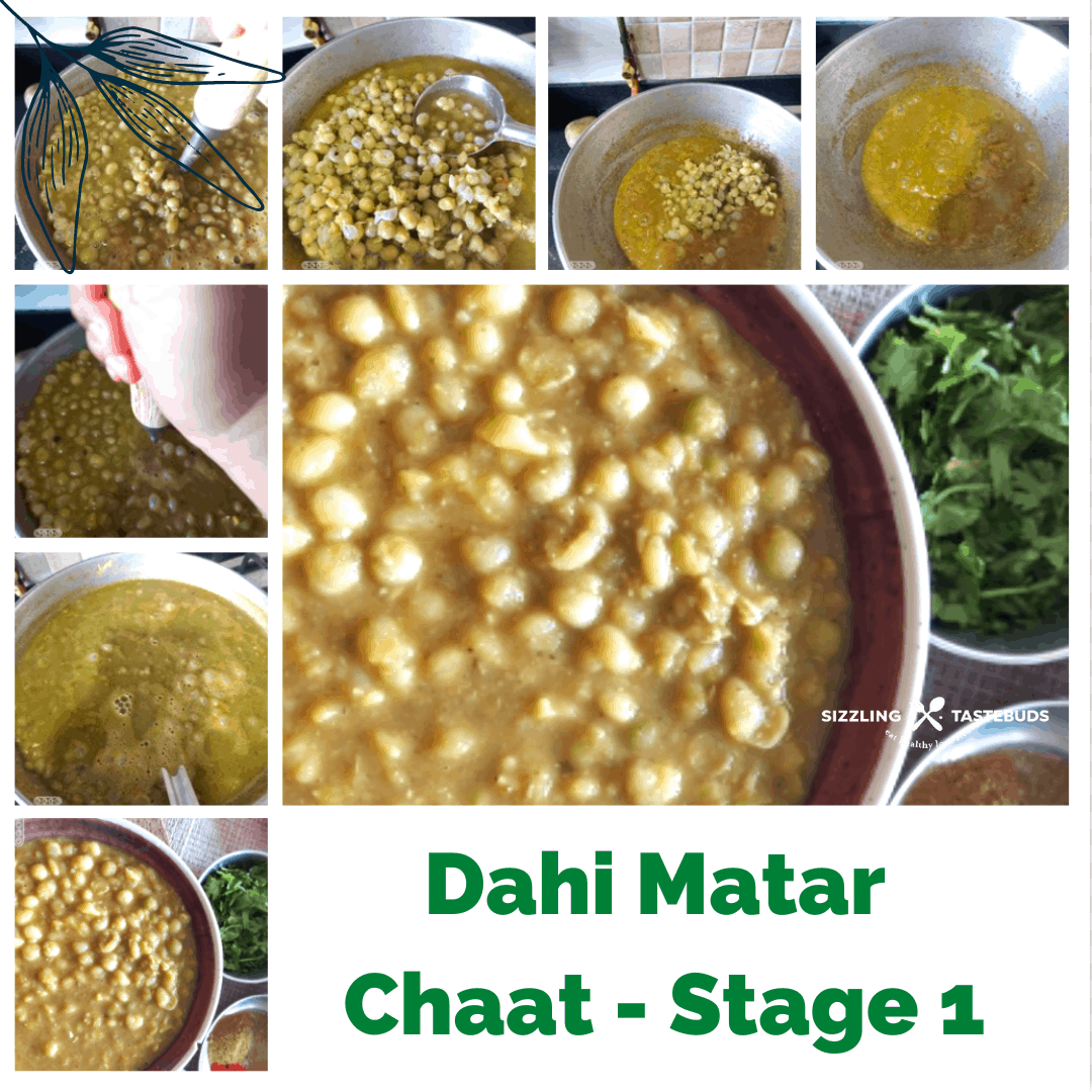 Dahi Matar Chaat~Yoghurt Peas Chaat - Sizzling Tastebuds