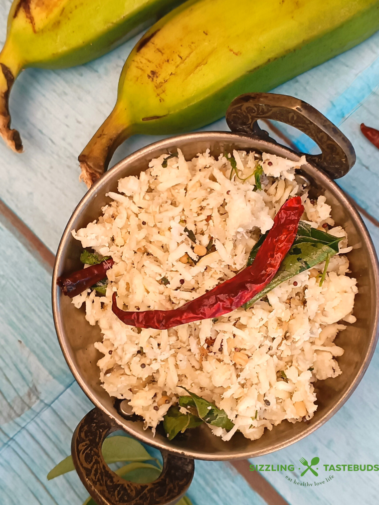 Vazhakkai Podimas | Raw Banana Slaw